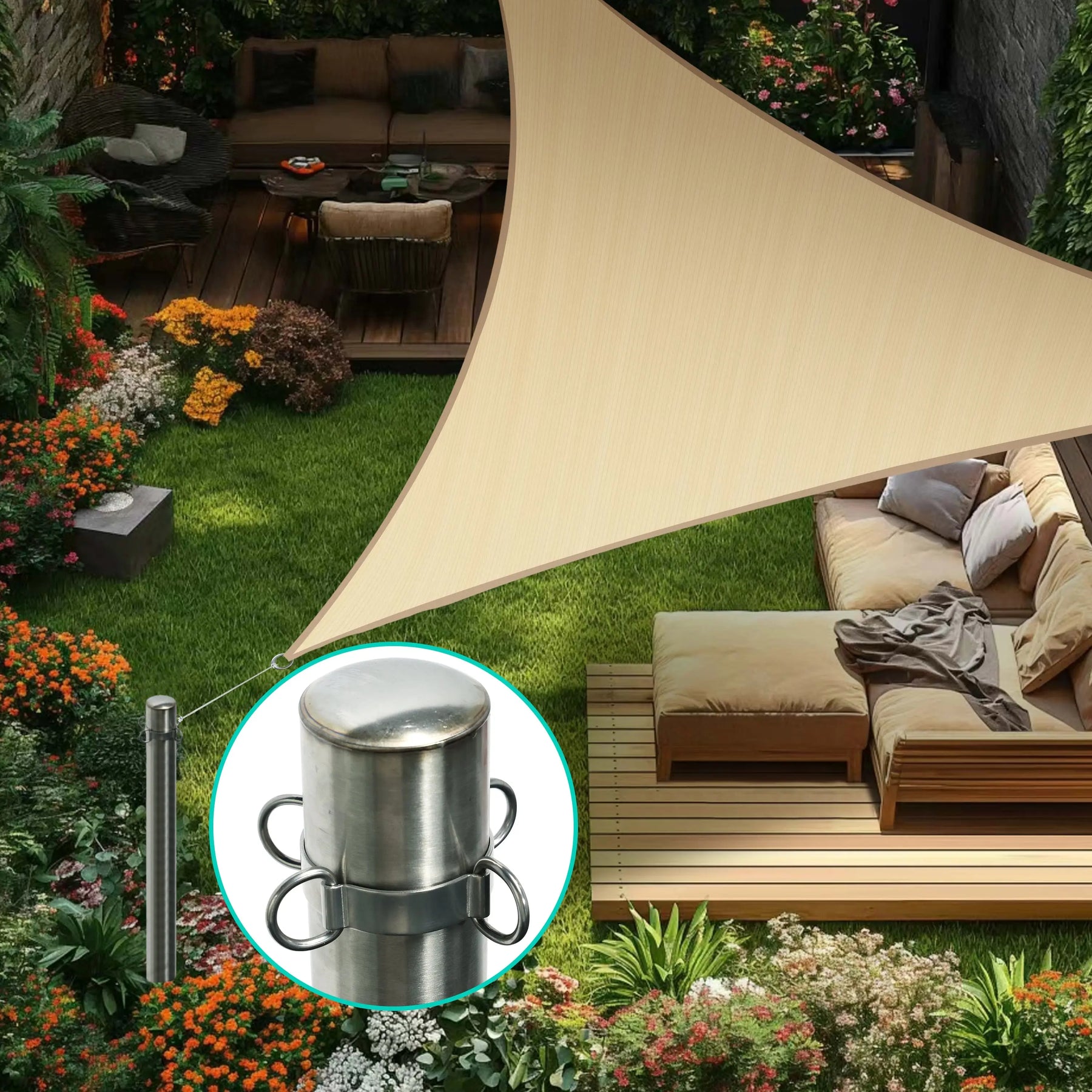 Sun Shade Sail Pole w/ Installation Hardware | Royal Shade USA