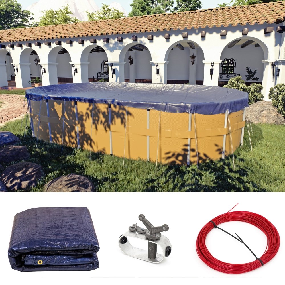 [Custom] Navy Blue In Ground Winter Pool Cover | Royal Shade USA