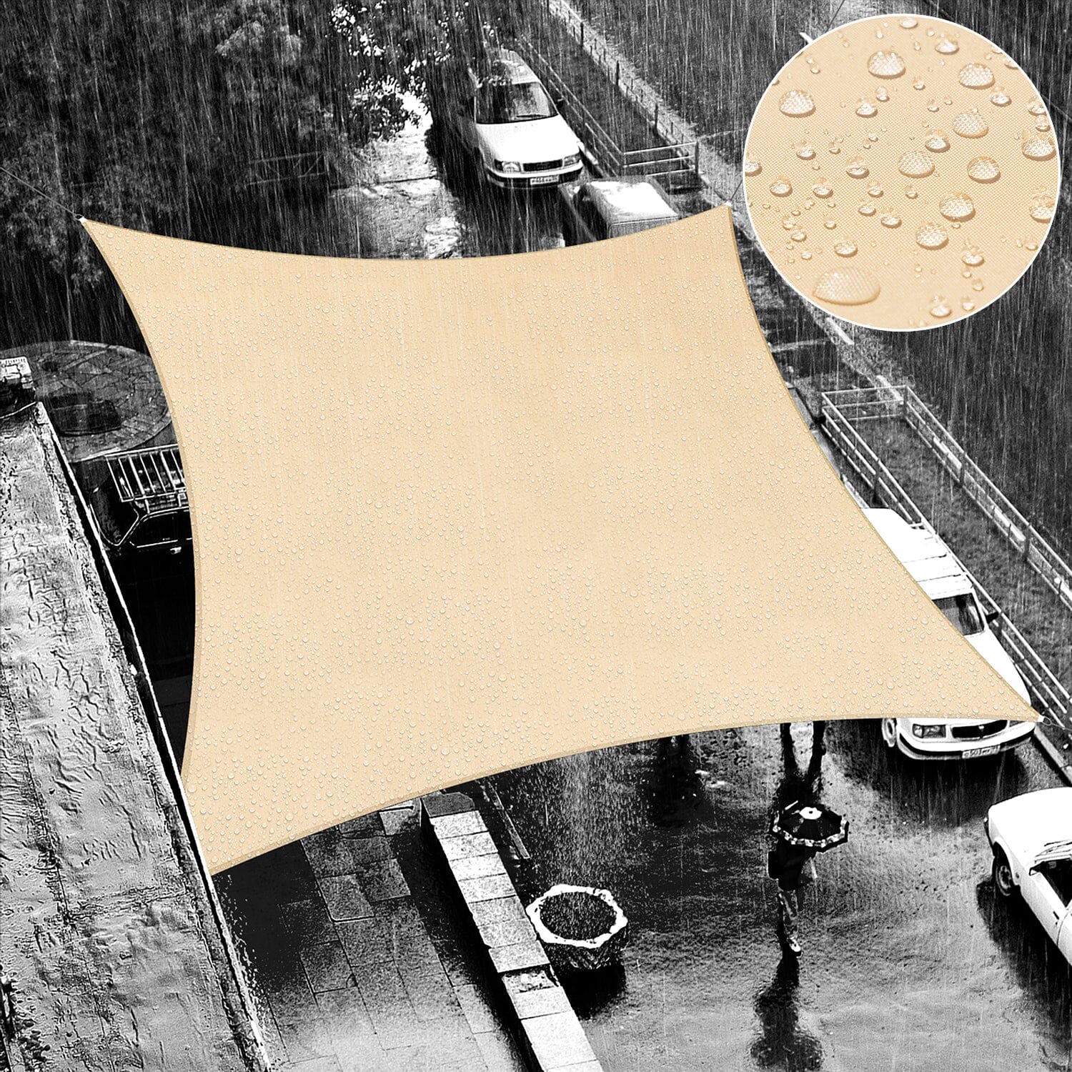 Waterproof Square Shade Sail Outdoor Canopy Awning, Patio and Pergola ...