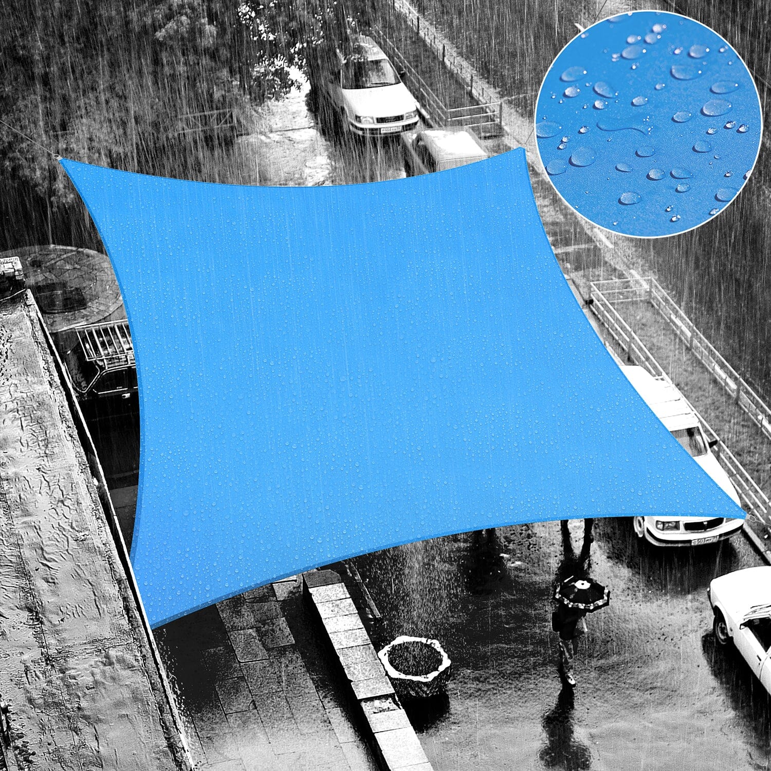 Waterproof Square Shade Sail Outdoor Canopy Awning, Patio and Pergola ...