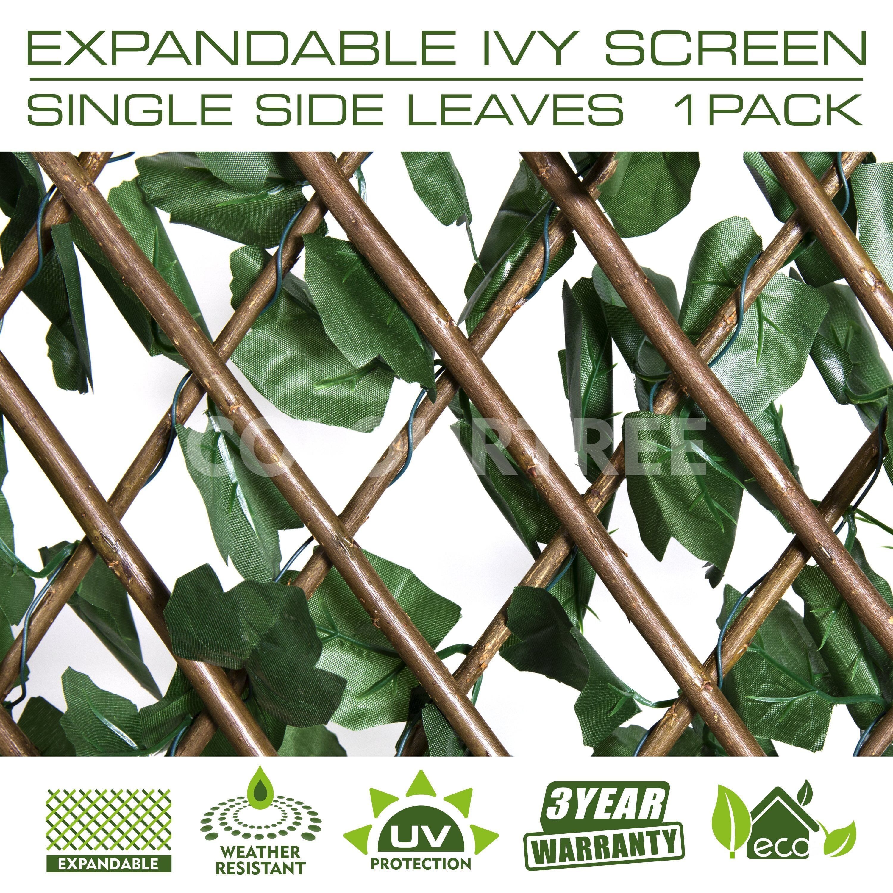 Expandable Faux Artificial Ivy Trellis Privacy Fence Screen - Single ...