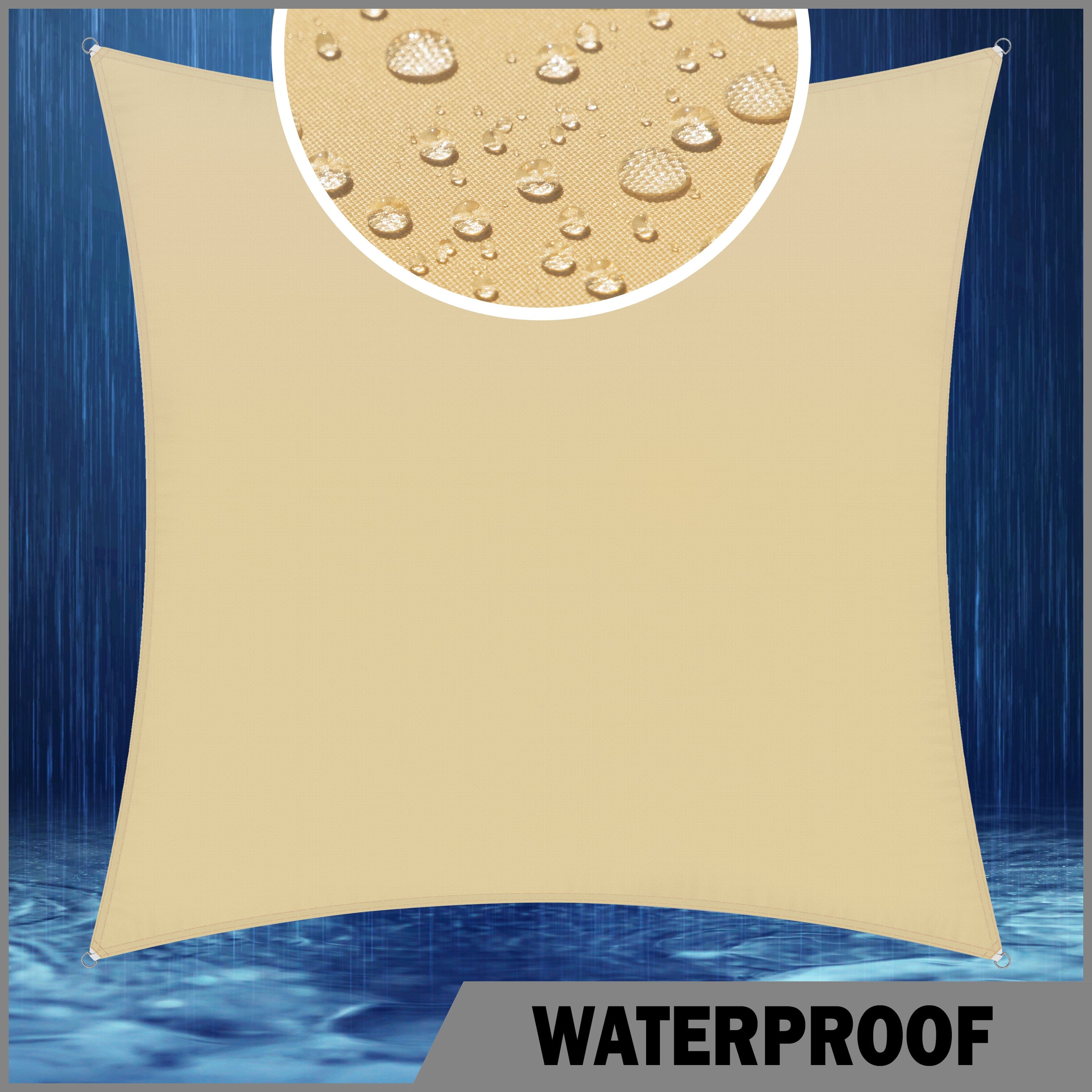 Waterproof Square Shade Sail Outdoor Canopy Awning, Patio and Pergola ...