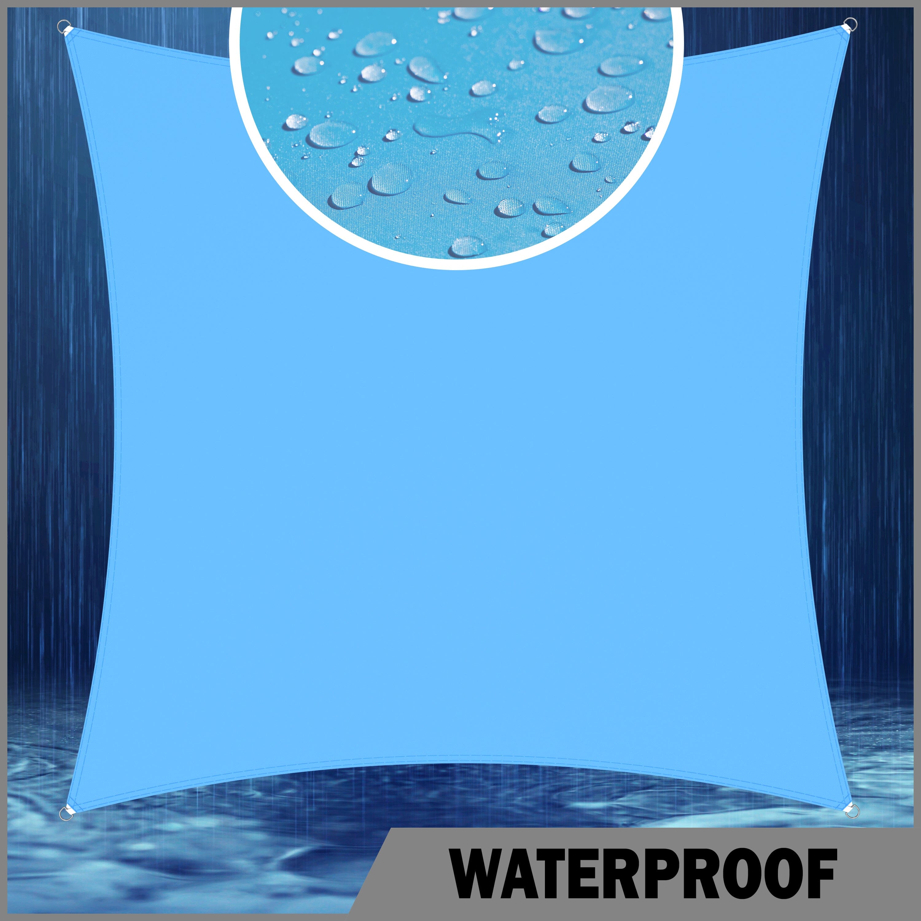 Waterproof Square Shade Sail Outdoor Canopy Awning, Patio and Pergola ...